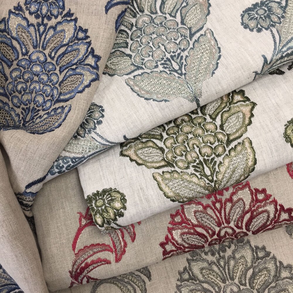 Pasha Embroidery - Rajah Red | Ian Sanderson | Fabrics, Lampshades ...