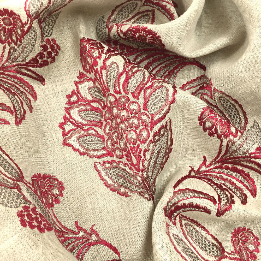 Pasha Embroidery - Rajah Red | Ian Sanderson | Fabrics, Lampshades ...